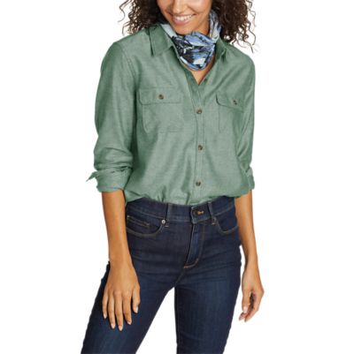 Women's Firelight Flannel Shirt - Solid | Eddie Bauer