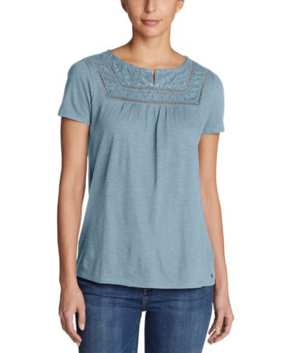 Women's Lola Short-sleeve Split-neck Shirt | Eddie Bauer