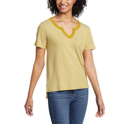 Women's Favorite Short-sleeve Notch-neck T-shirt - Stripe | Eddie Bauer